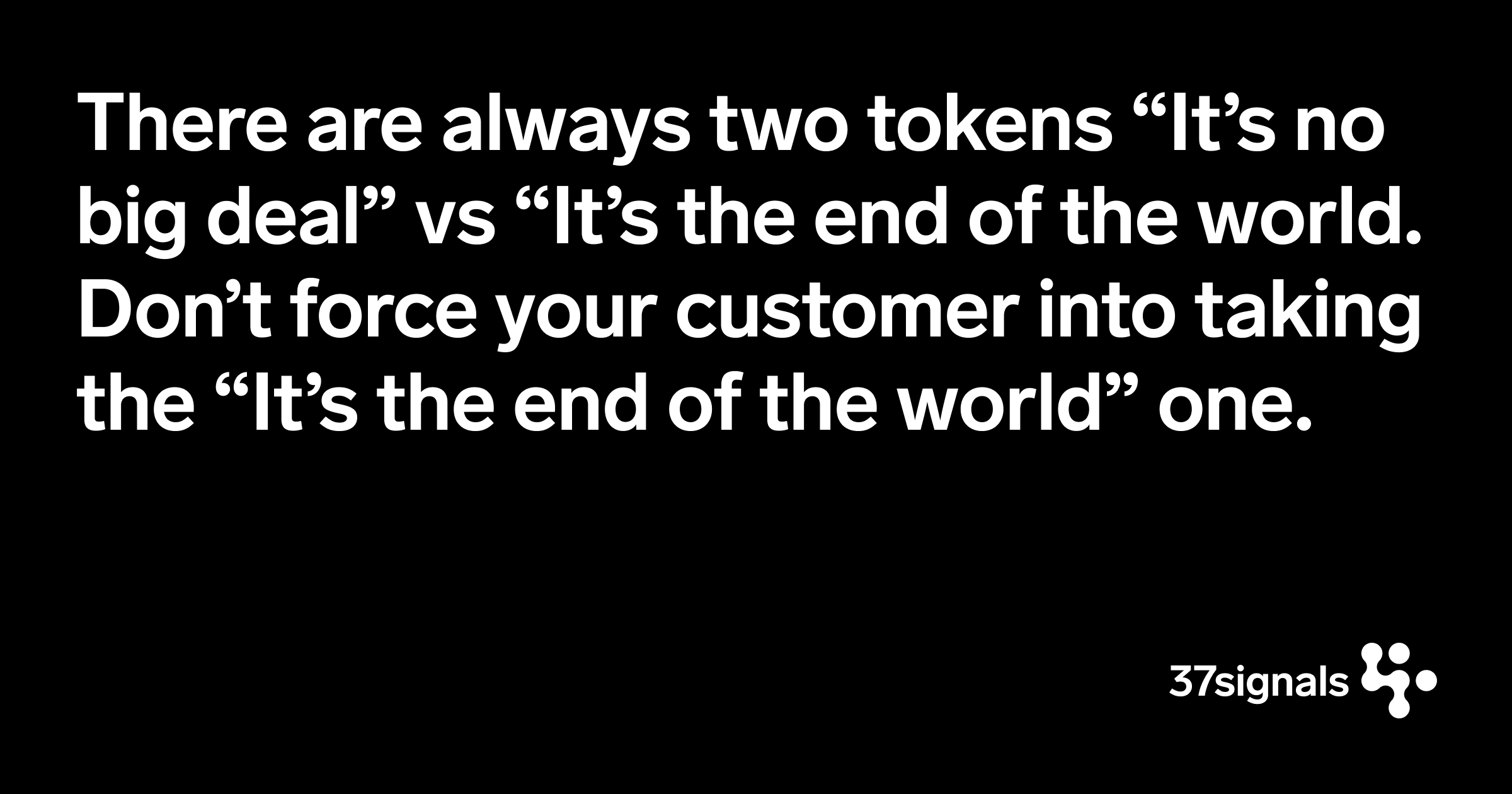 37signals — Two tokens of customer service